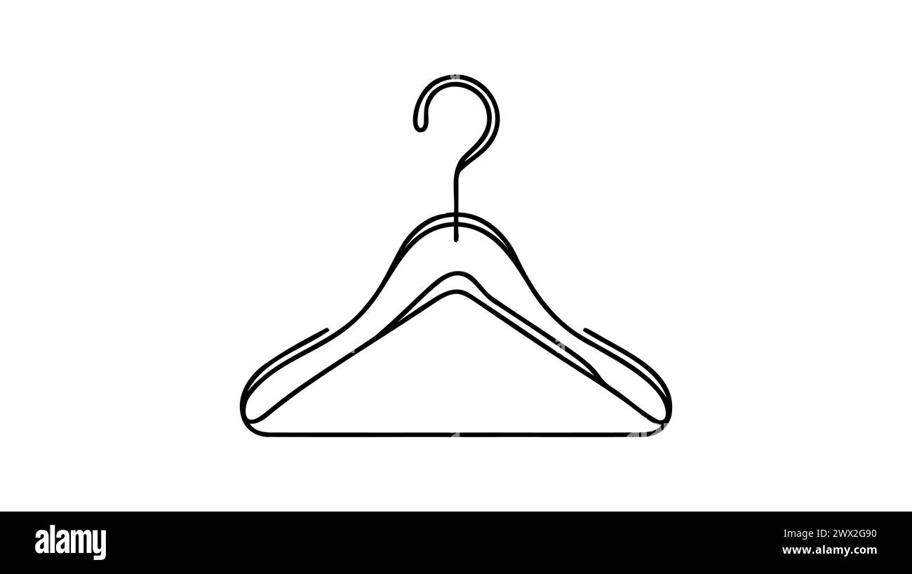 Hanger. Clothes hanger. One single line drawing of hanger isolated on ...