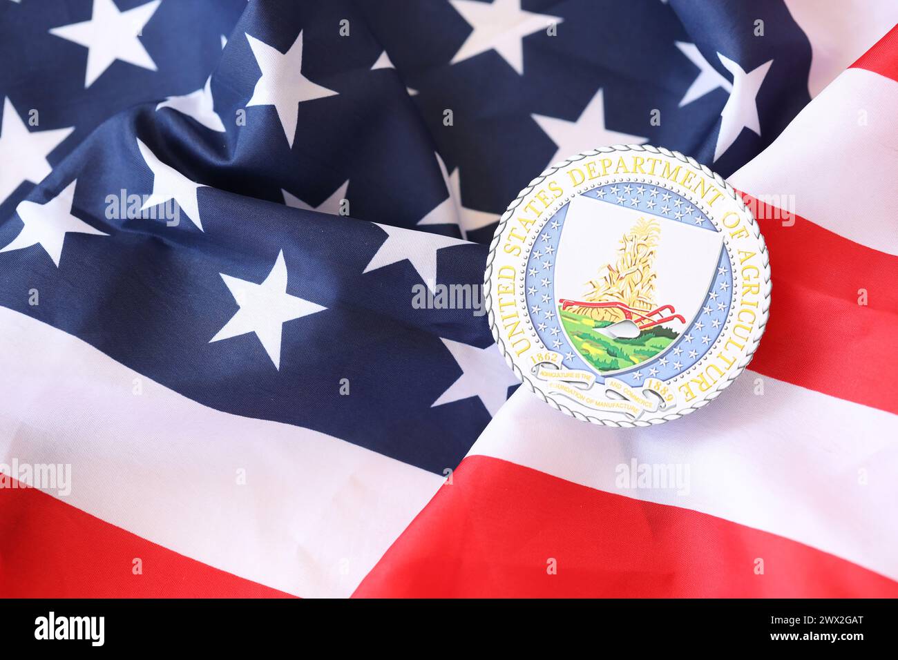 KYIV, UKRAINE - MARCH 9, 2024 US Department of Agriculture seal on ...