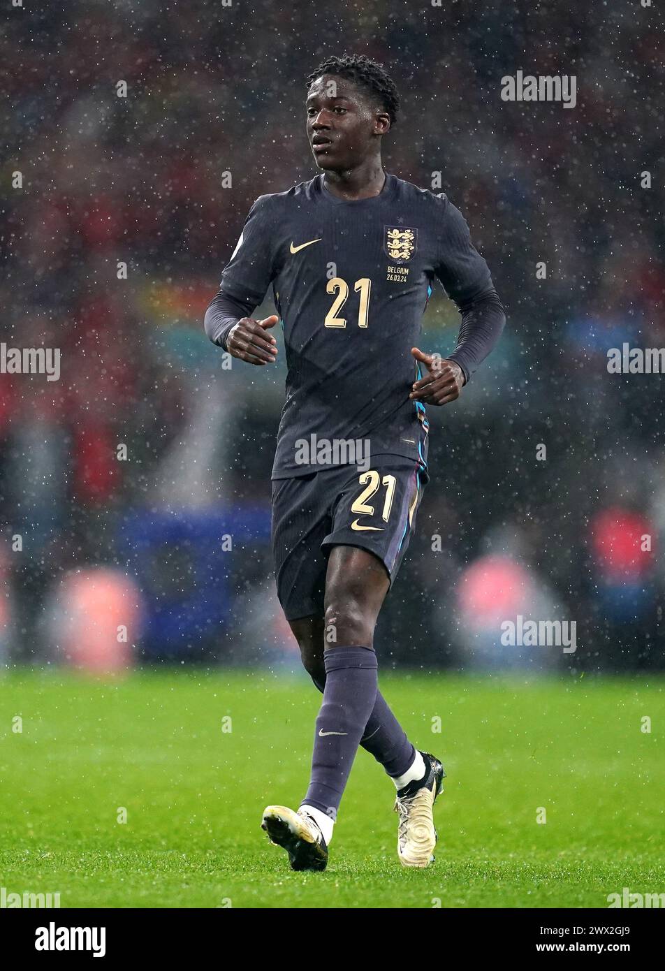England's Kobbie Mainoo during the international friendly match at ...
