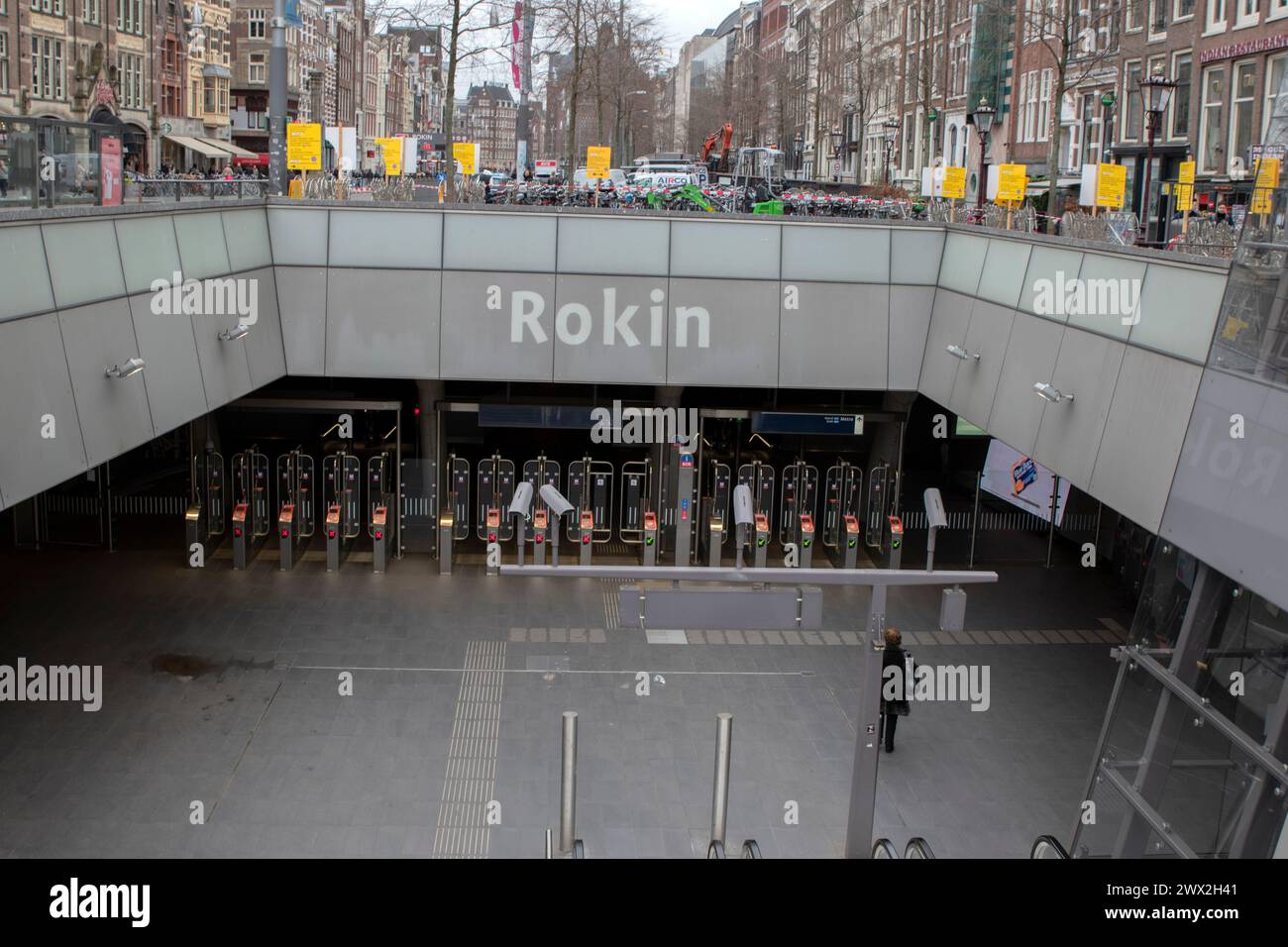 Entrance Rokin Subway Station At Amsterdam The Netherlands 21-3-2024 ...