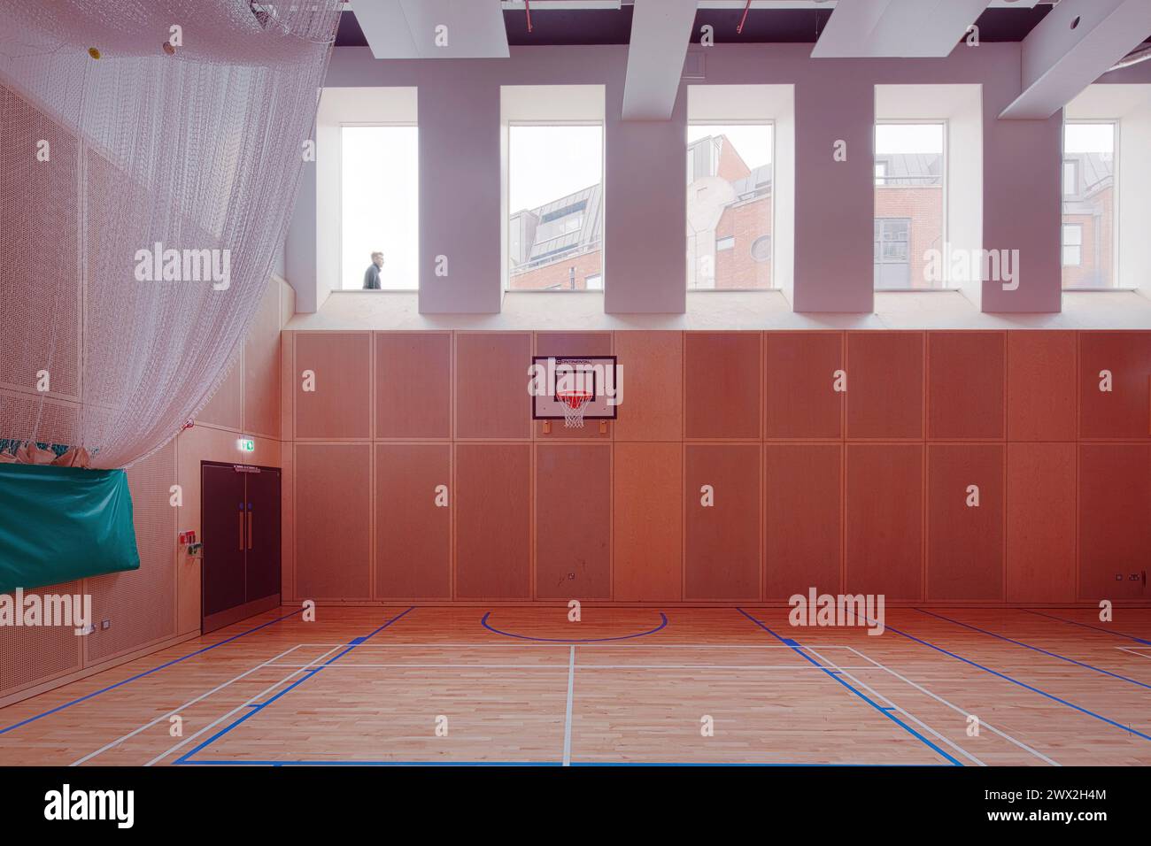 Main school hall, which is sunk under ground level. Fulham Boys School ...