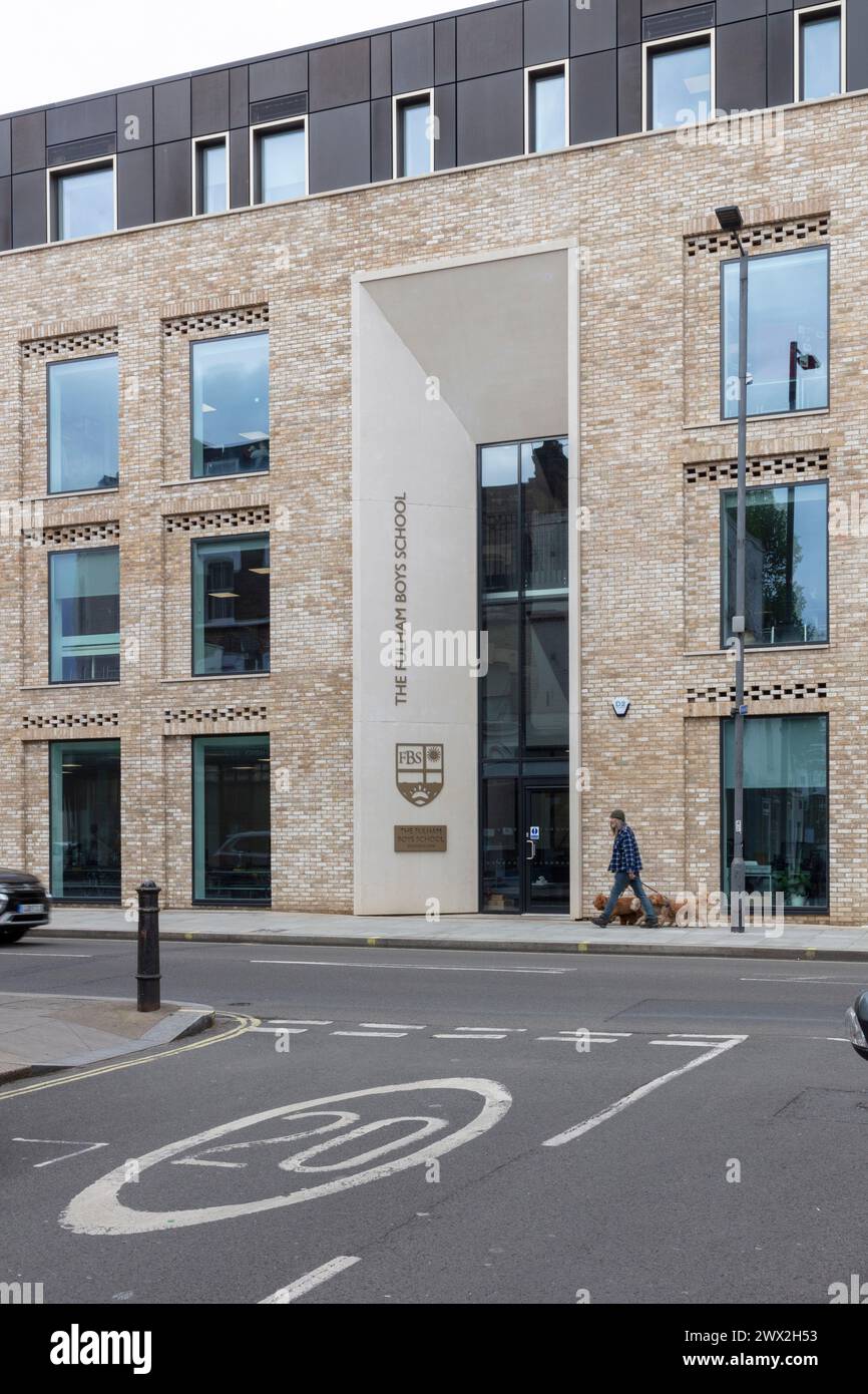 Main entrance to the school. Fulham Boys School, Fulham, United Kingdom ...