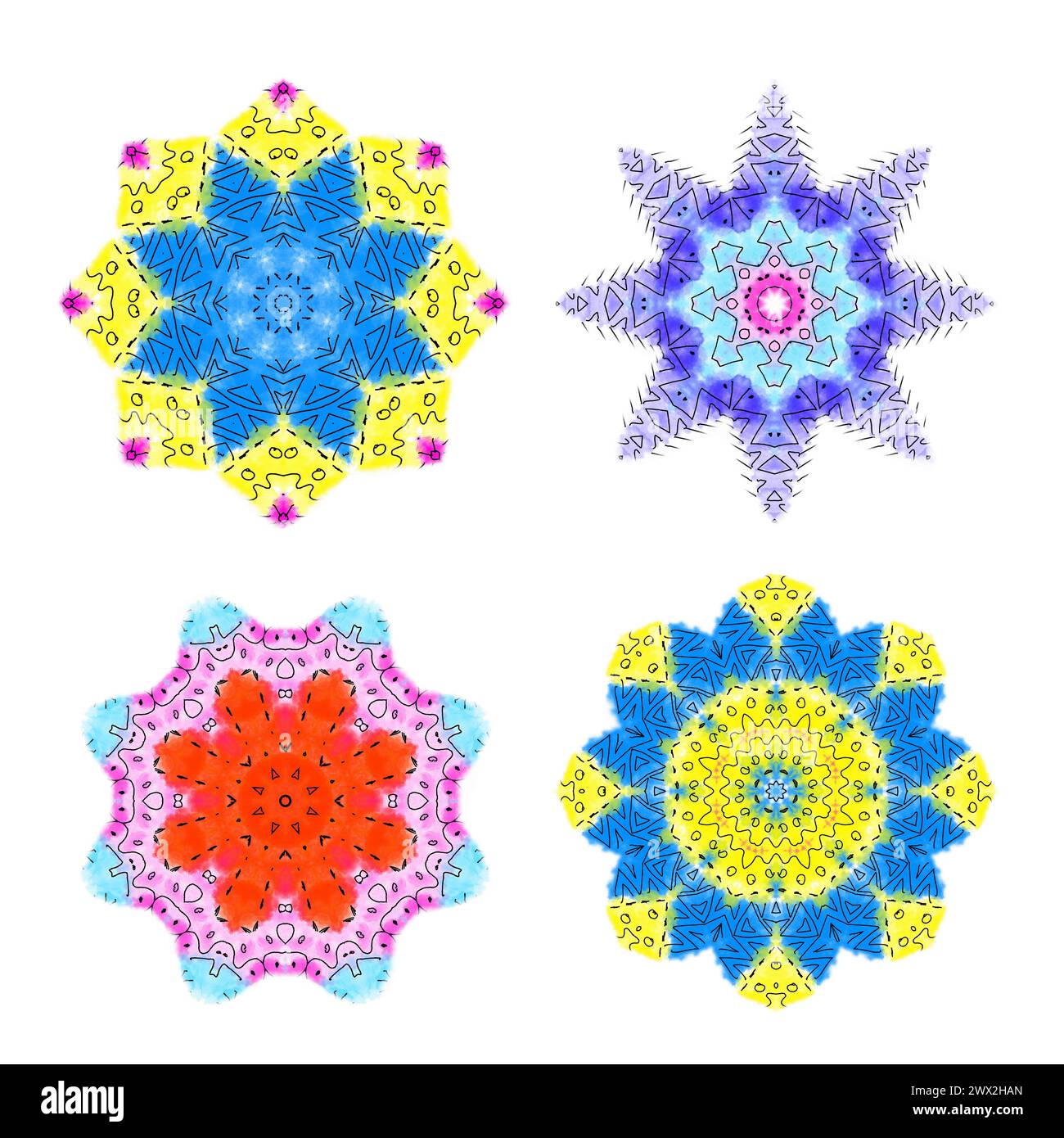 Set of abstract color shapes on white background Stock Photo - Alamy