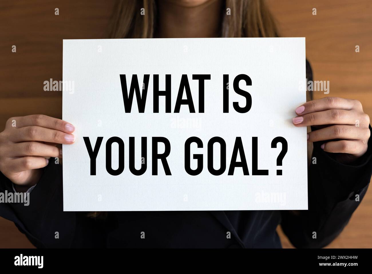 What is your goal What is your goal Woman with white page, black ...