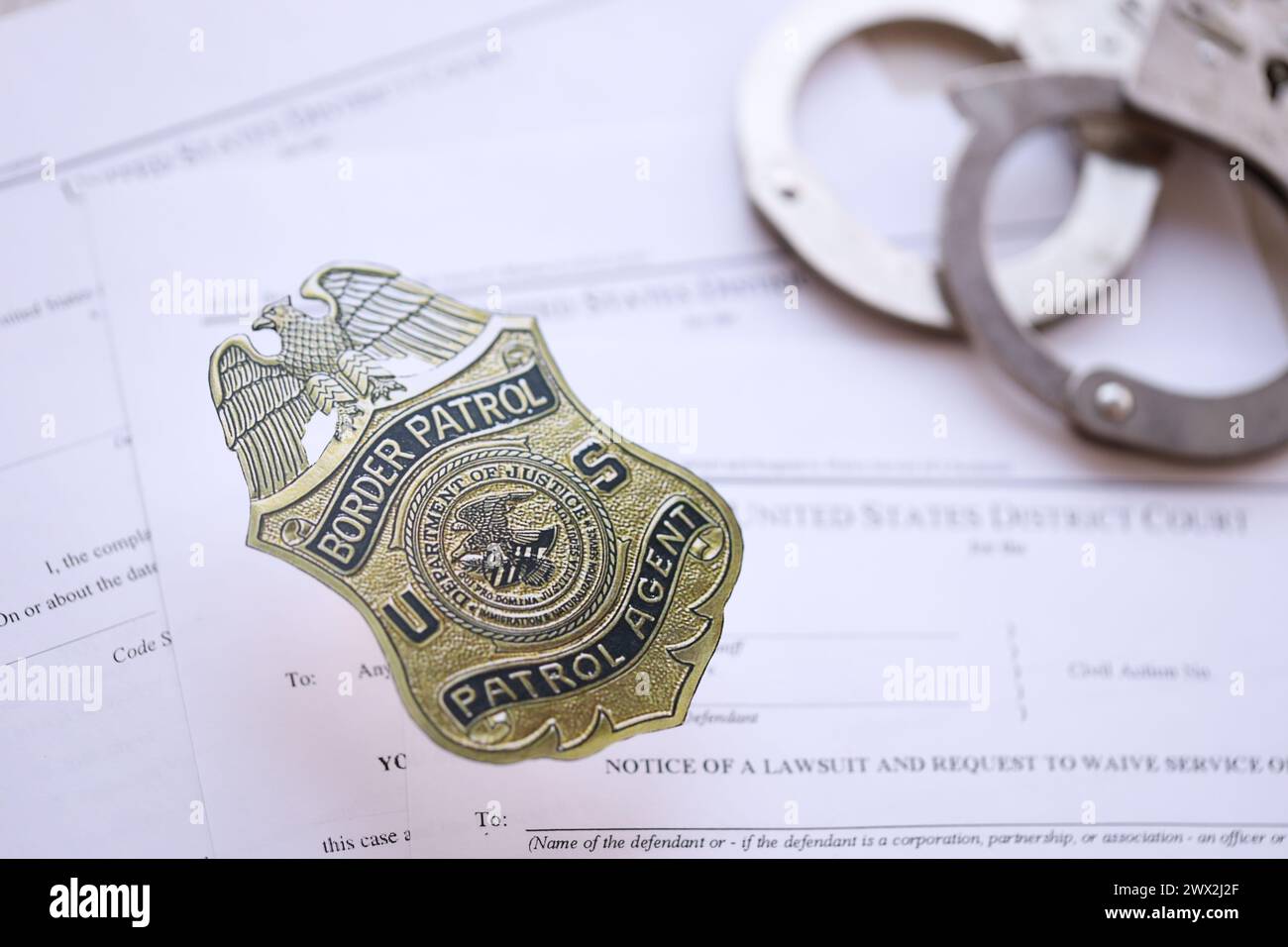 KYIV, UKRAINE - MARCH 9, 2024 US Border Patrol Agent badge with ...