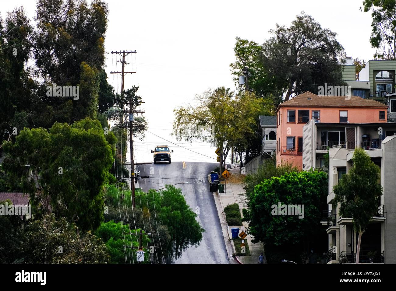 Hills in the Silver Lake neighborhood of Los Angeles, California, USA ...