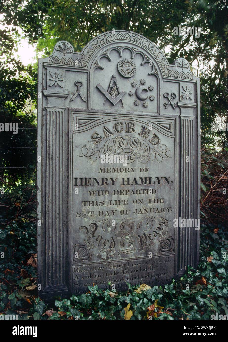 St Martin of Tours church, Werrington, Launceston, Cornwall. Freemason ...