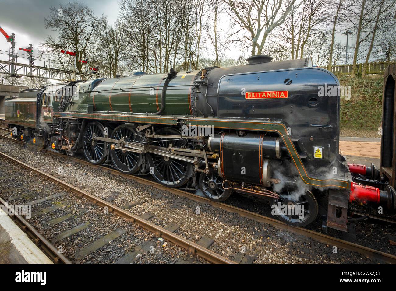 BR Standard Class 7 70000 Brittania steam locomotive seen on the East ...