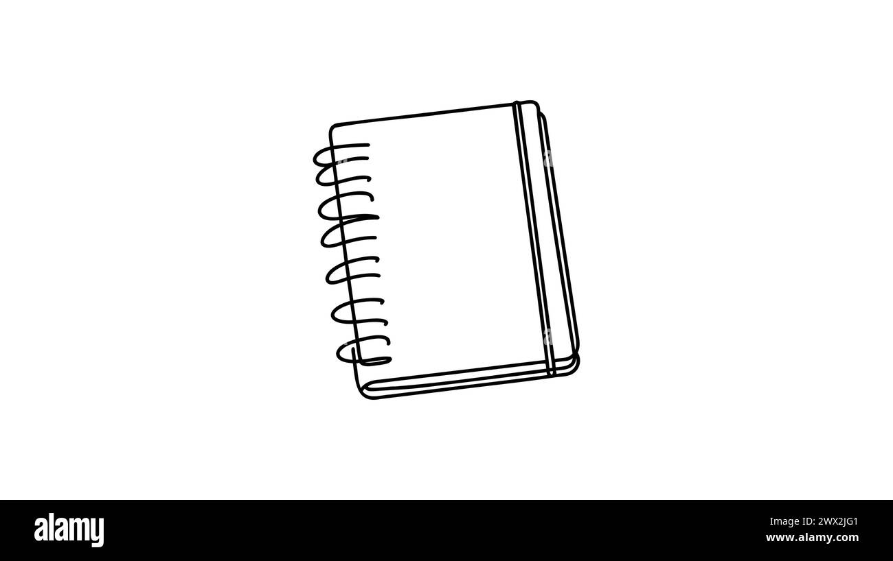 Single continuous line drawing of notebook or notepad Stock Vector ...