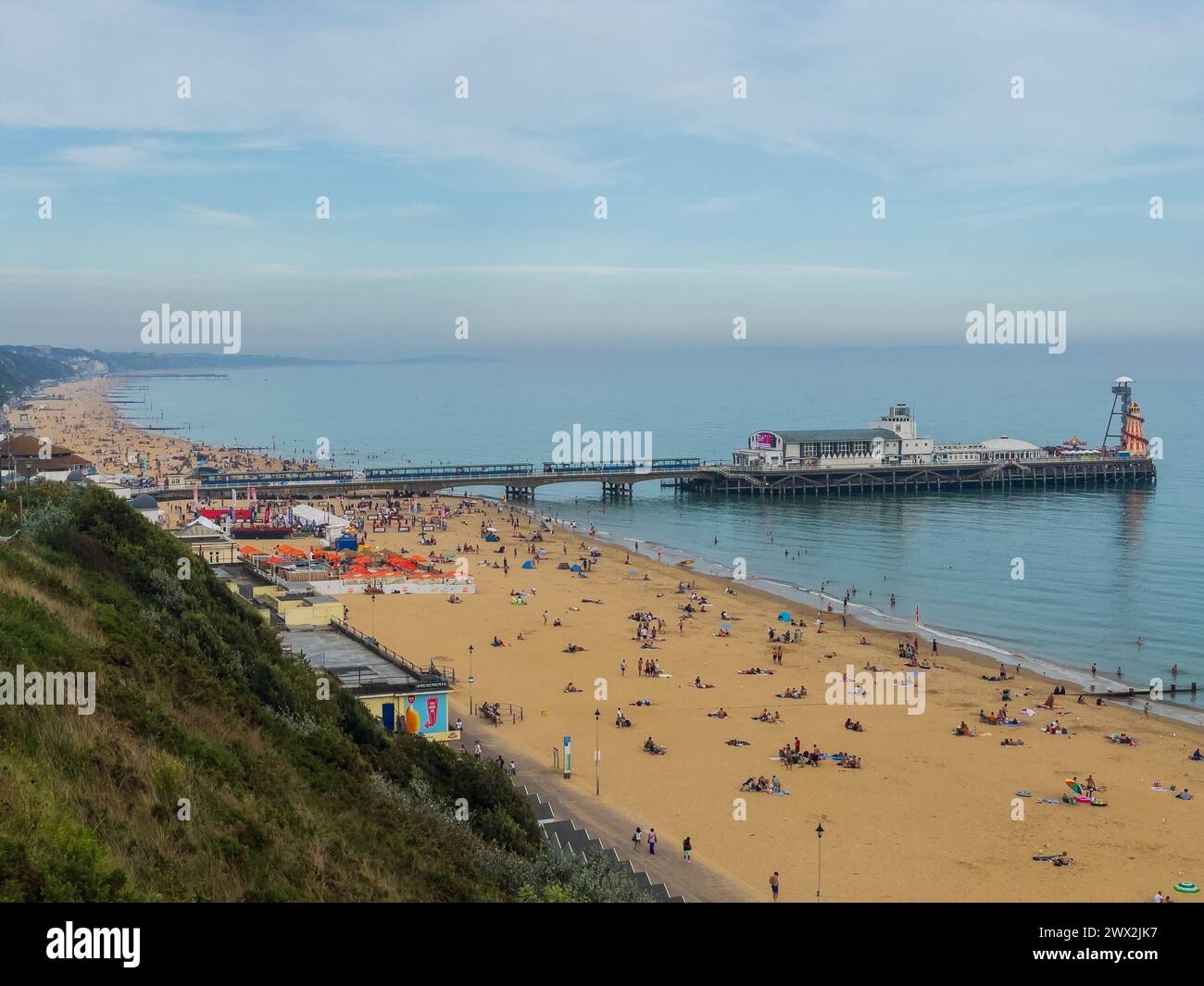 West Cliff, Bournemouth, UK - September 7th 2023: View from the ...