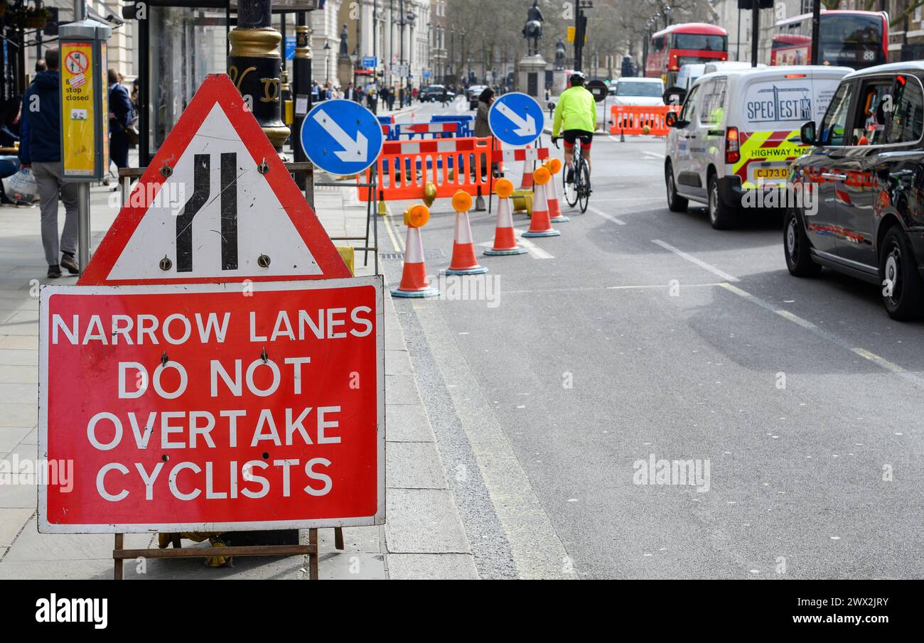 London, UK. Traffic sign in Whtiehall, Westminster, warning not to ...