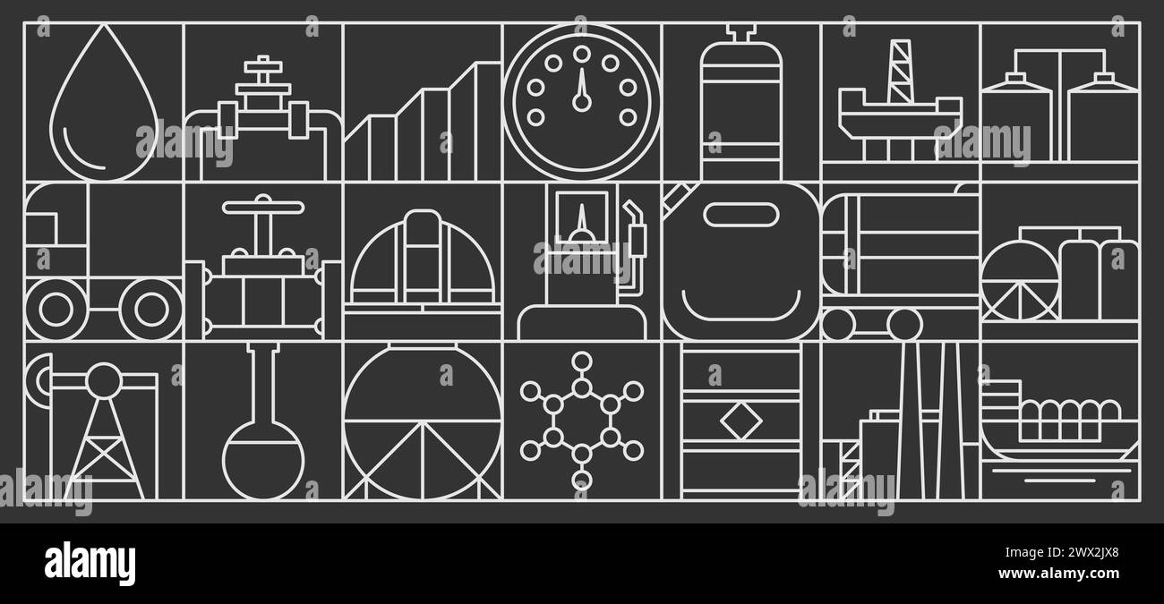 Oil and gas industry abstract modern line geometric pattern, vector ...