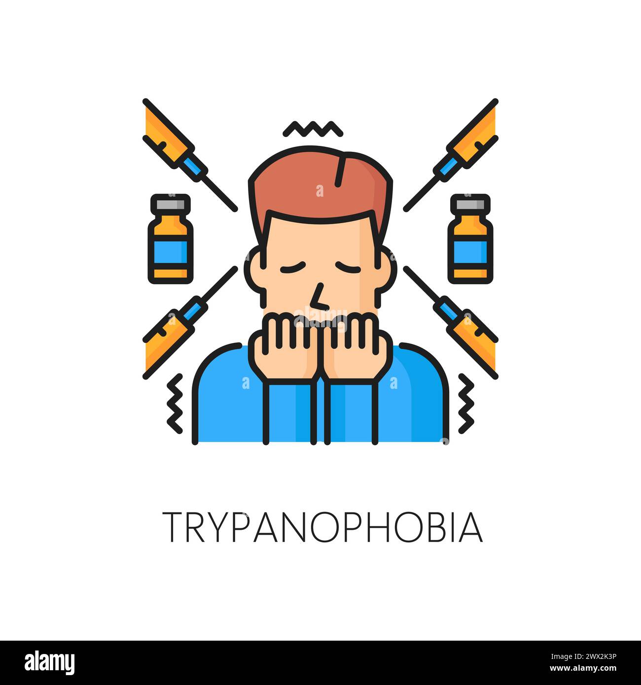 Phobia of needles Stock Vector Images - Alamy