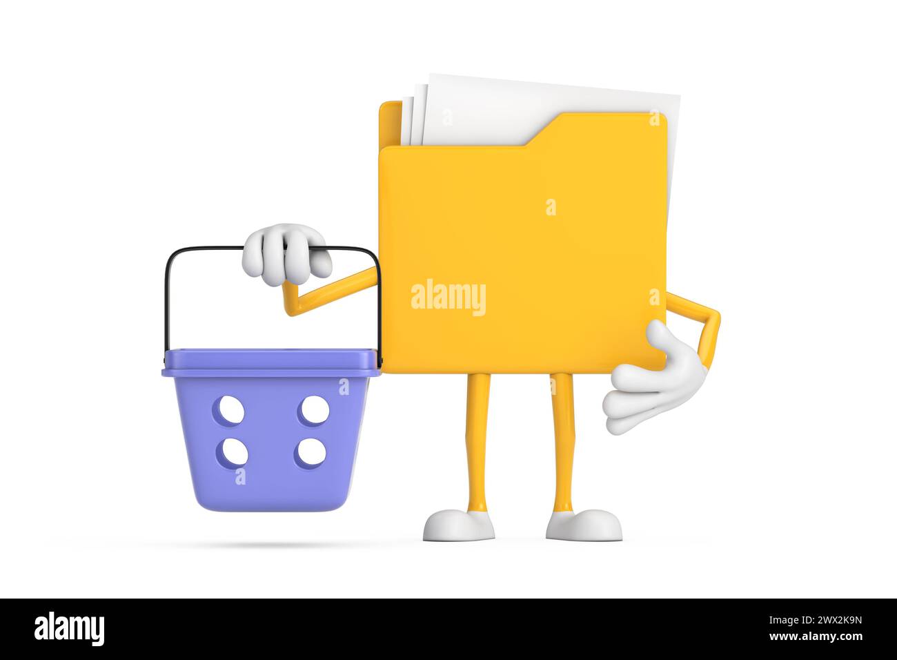 Yellow File Folder Icon Cartoon Person Character Mascot with Cartoon ...