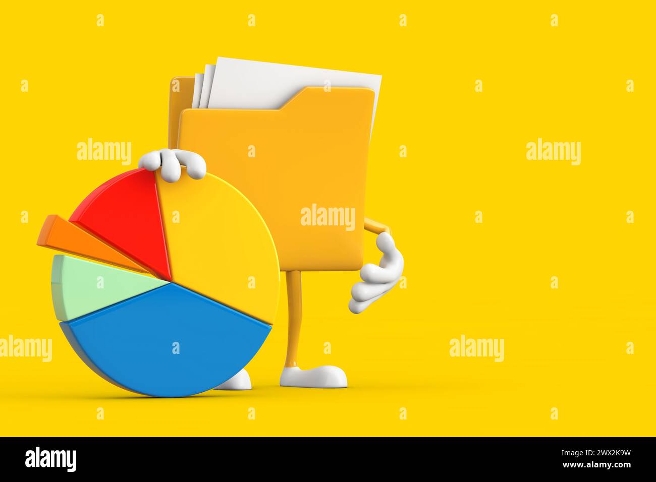 Yellow File Folder Icon Cartoon Person Character Mascot with Info ...