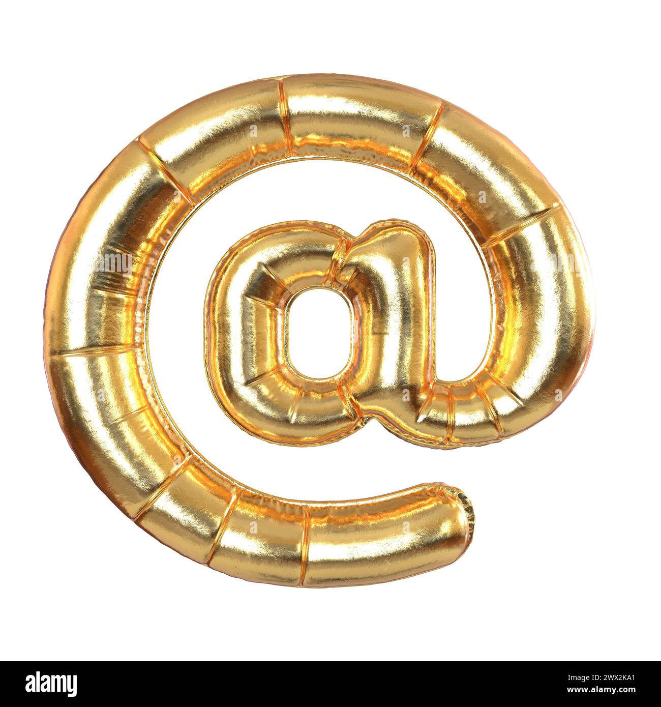 Golden Metal Balloon At Sign Symbol for Festive, Text, Holidays on a ...