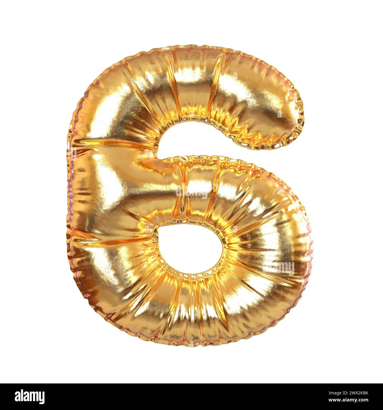 Golden Metal Balloon Number 6 Symbol for Festive, Text, Holidays on a ...