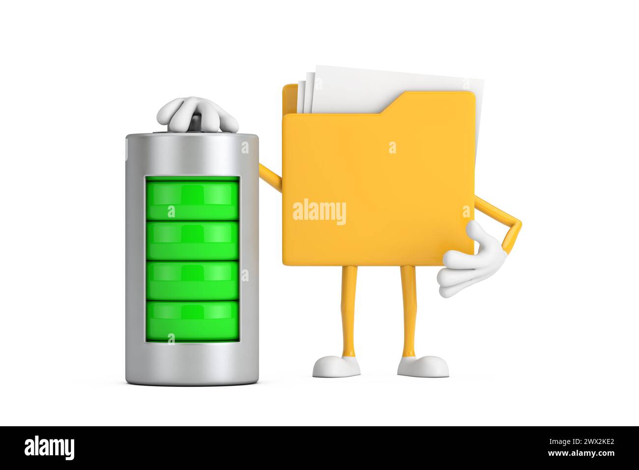 Yellow File Folder Icon Cartoon Person Character Mascot with Abstract ...