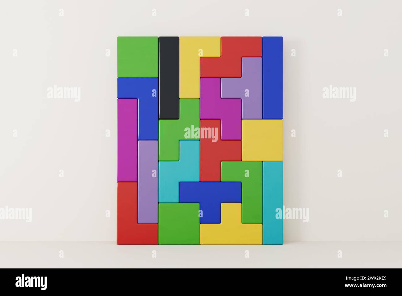 Creative and Logical Thinking Concept. Different Colorful Shapes Wooden ...