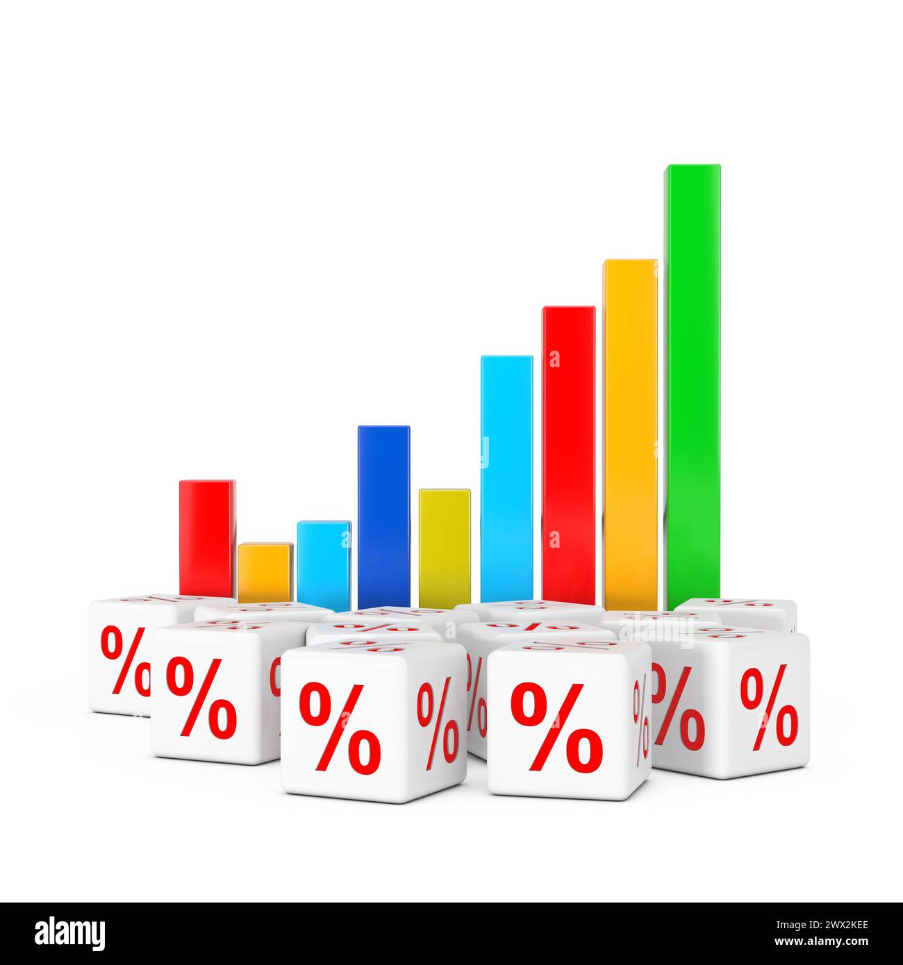 Statistical Business Infographic Bar Chart Graph Diagram With Heap Of Discount Sale Percent