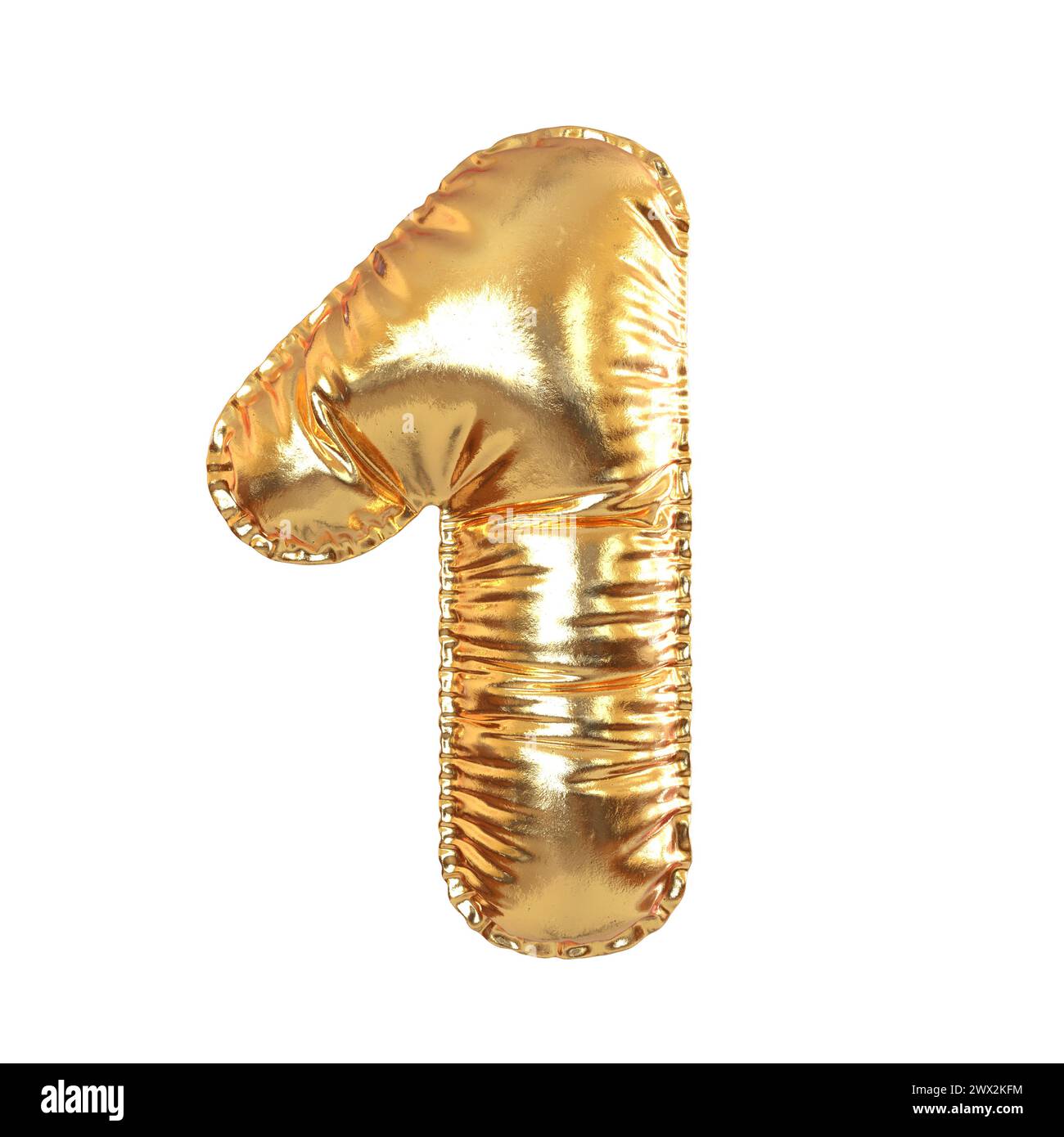 Golden Metal Balloon Number 1 Symbol for Festive, Text, Holidays on a ...