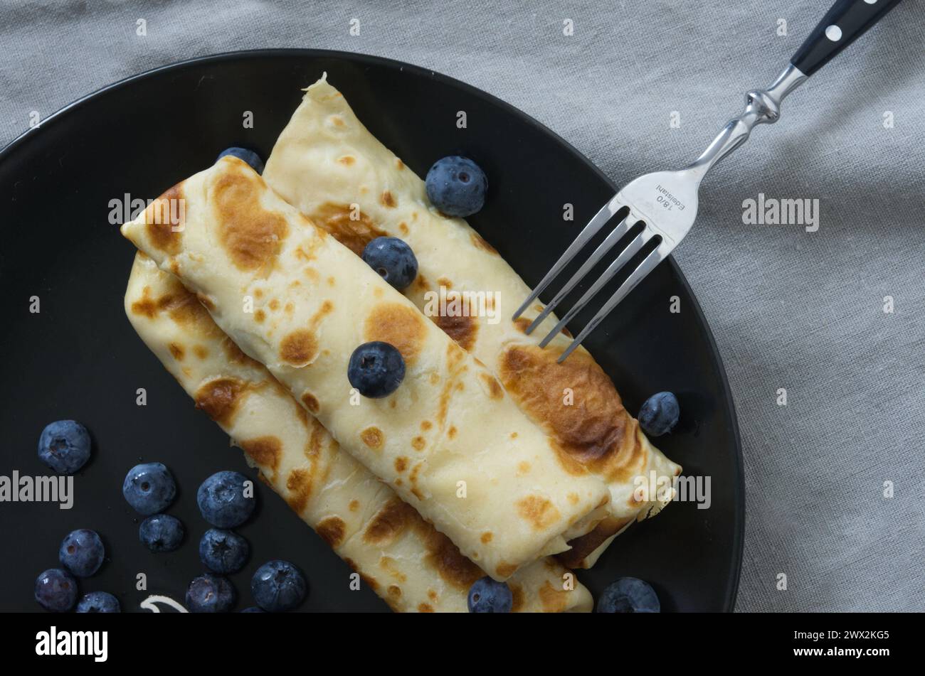 Top view tasty pancakes hi-res stock photography and images - Alamy