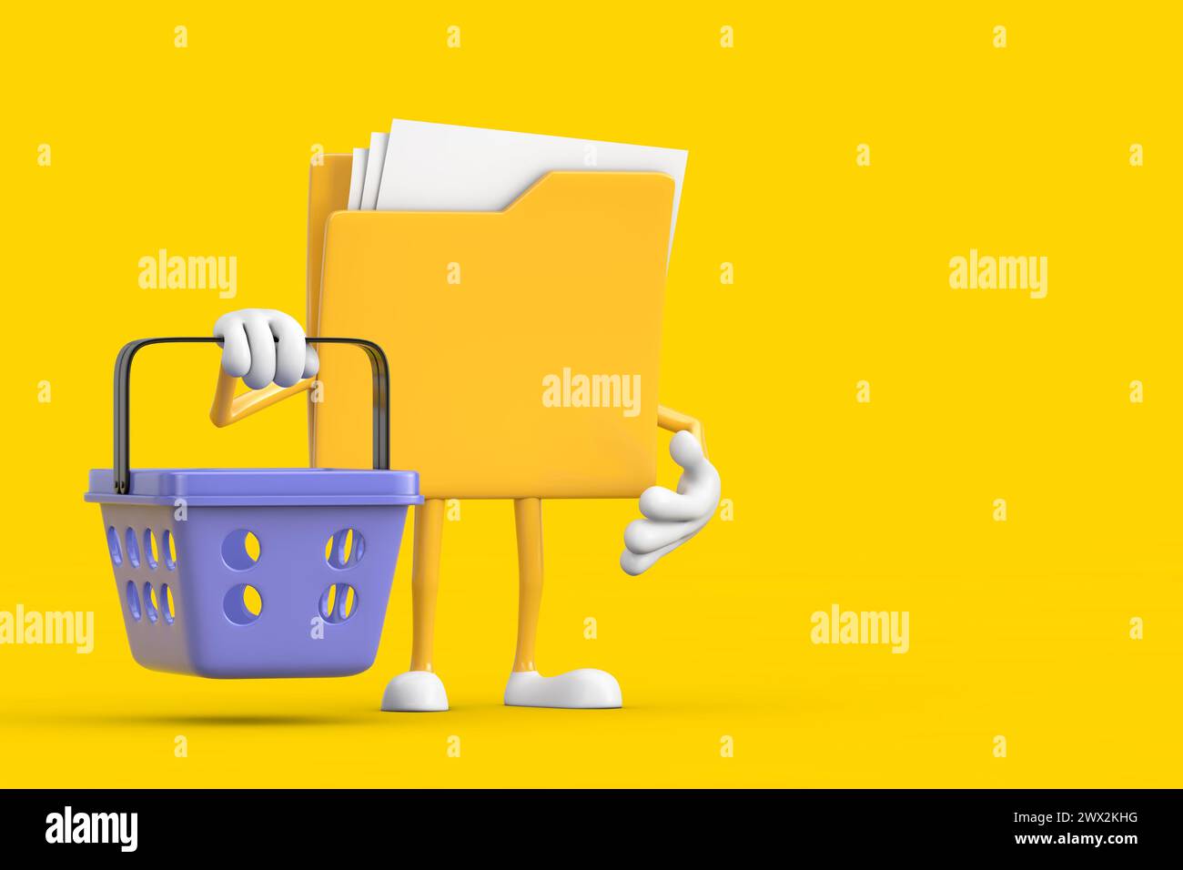 Yellow File Folder Icon Cartoon Person Character Mascot with Cartoon ...