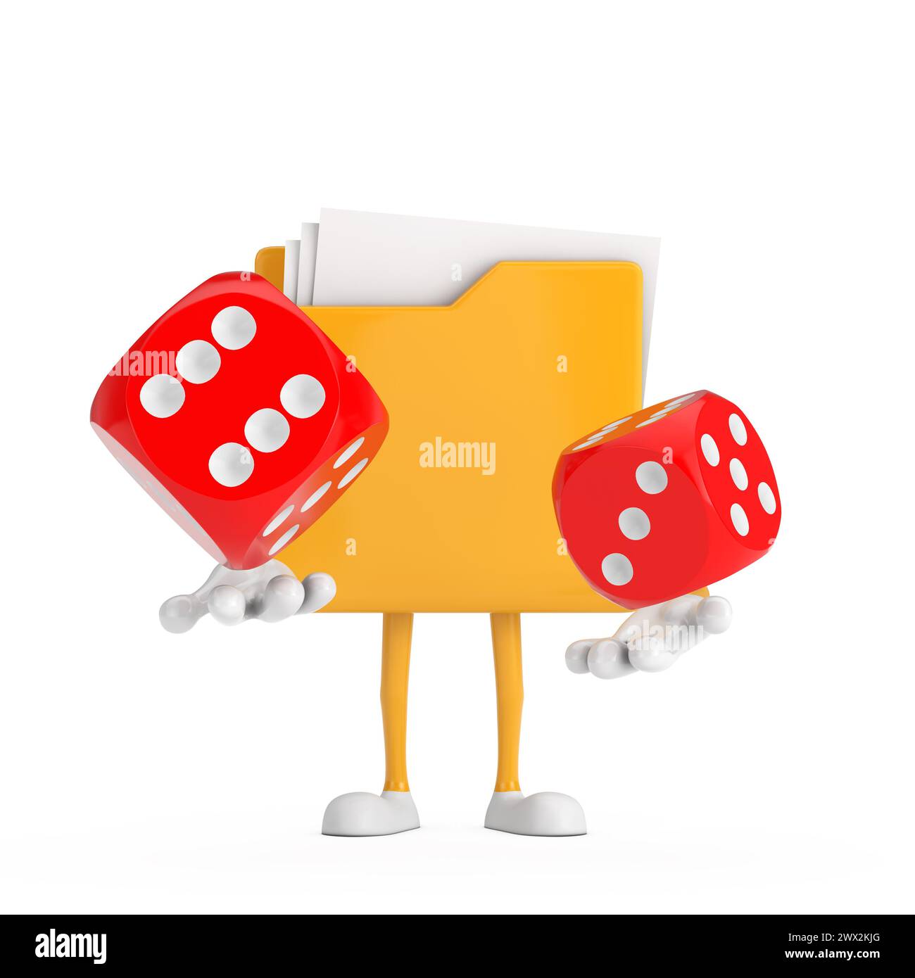 Yellow File Folder Icon Cartoon Person Character Mascot with Red Game ...