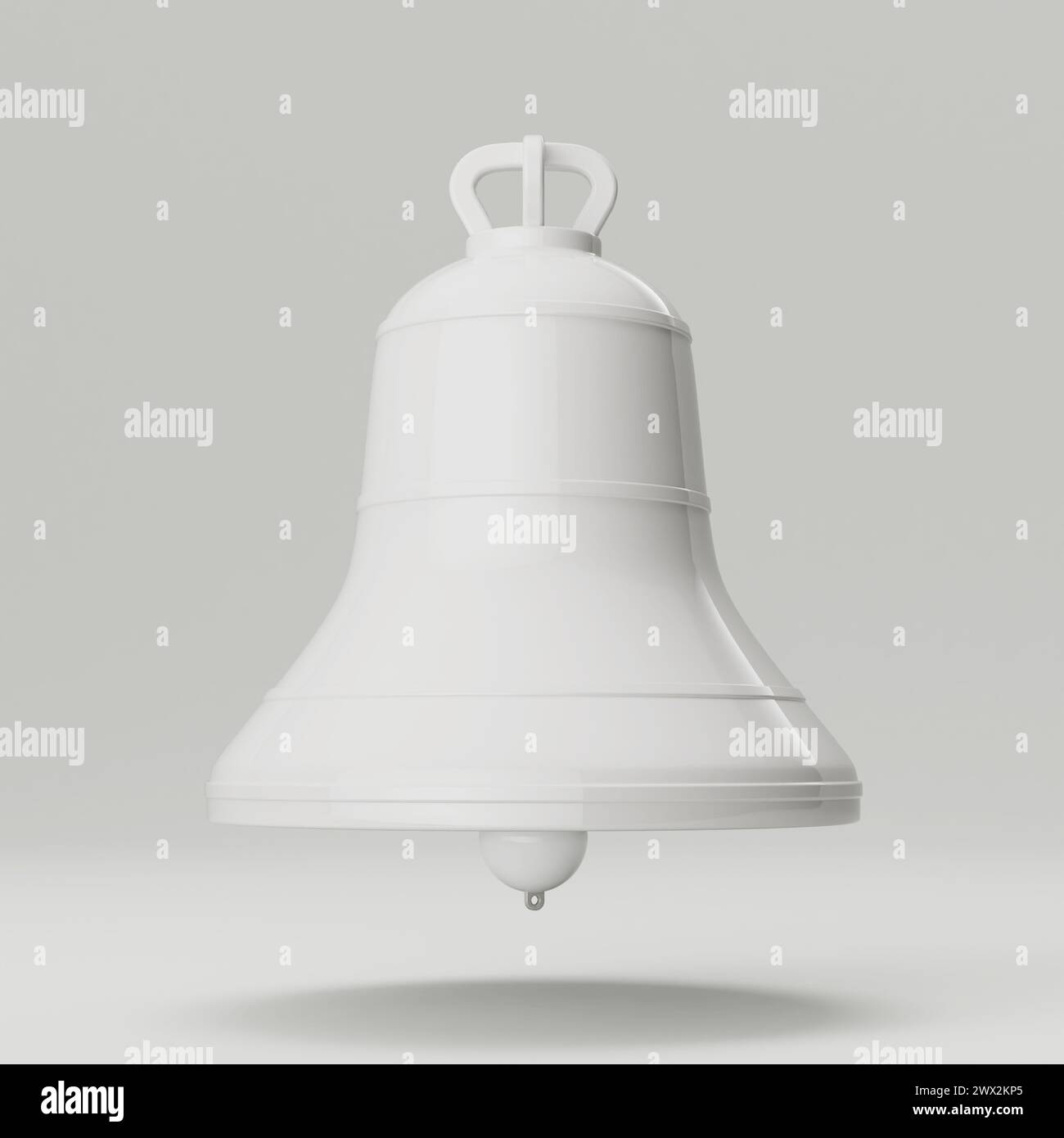 Ancient Monastery White Big Bell in Clay Duotone Style on a white ...