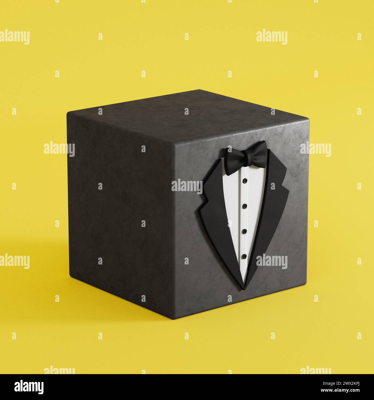 Cube and Tuxedo Men's Business Suit Icon with a Butterfly Tie on a ...