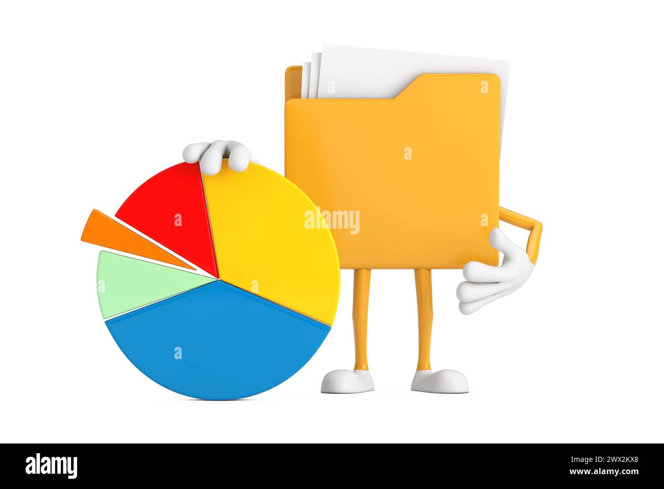 Yellow File Folder Icon Cartoon Person Character Mascot with Info ...