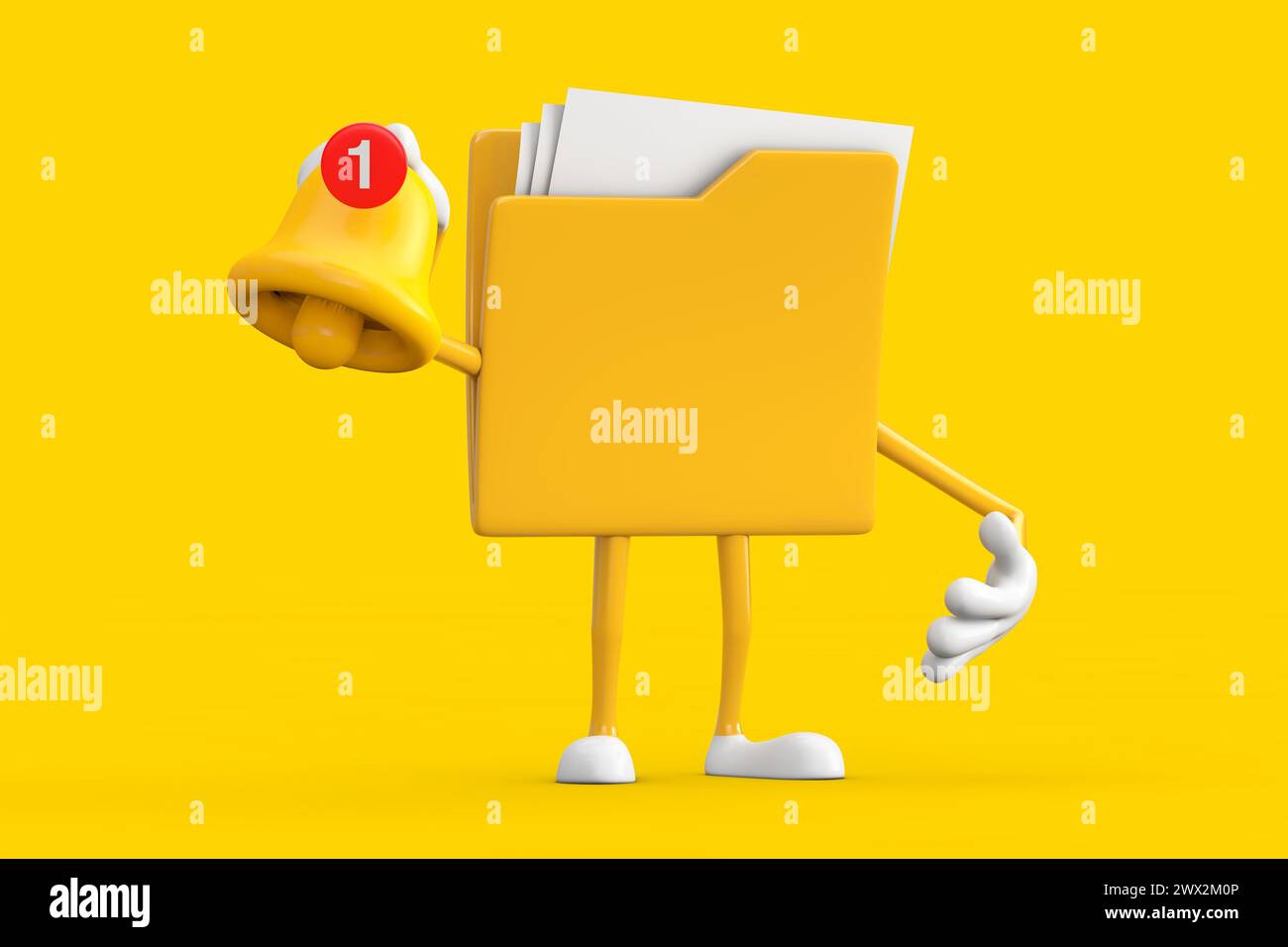 Yellow File Folder Icon Cartoon Person Character Mascot witn Cartoon ...