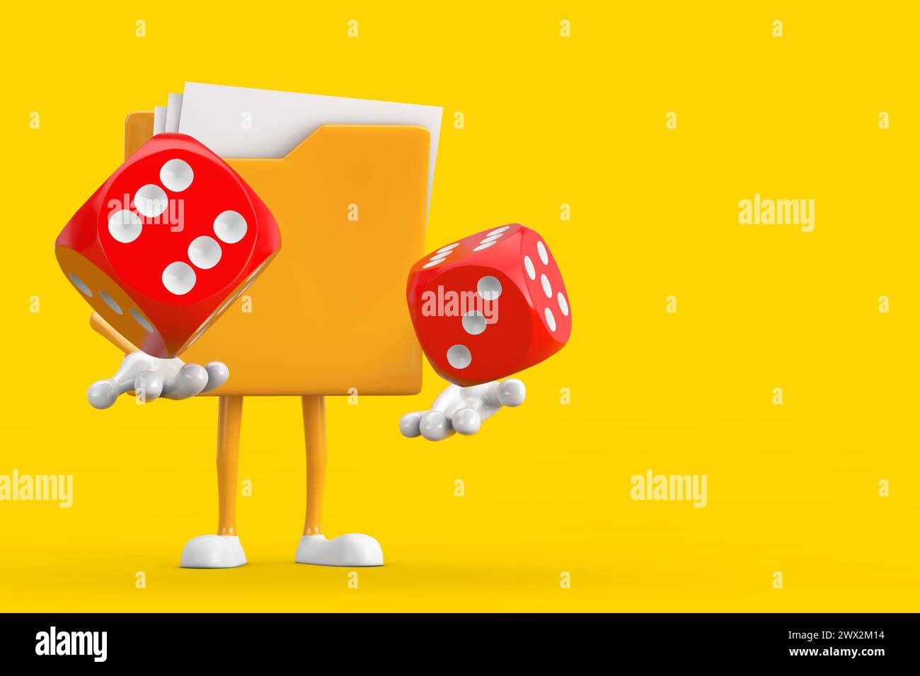Yellow File Folder Icon Cartoon Person Character Mascot with Red Game ...