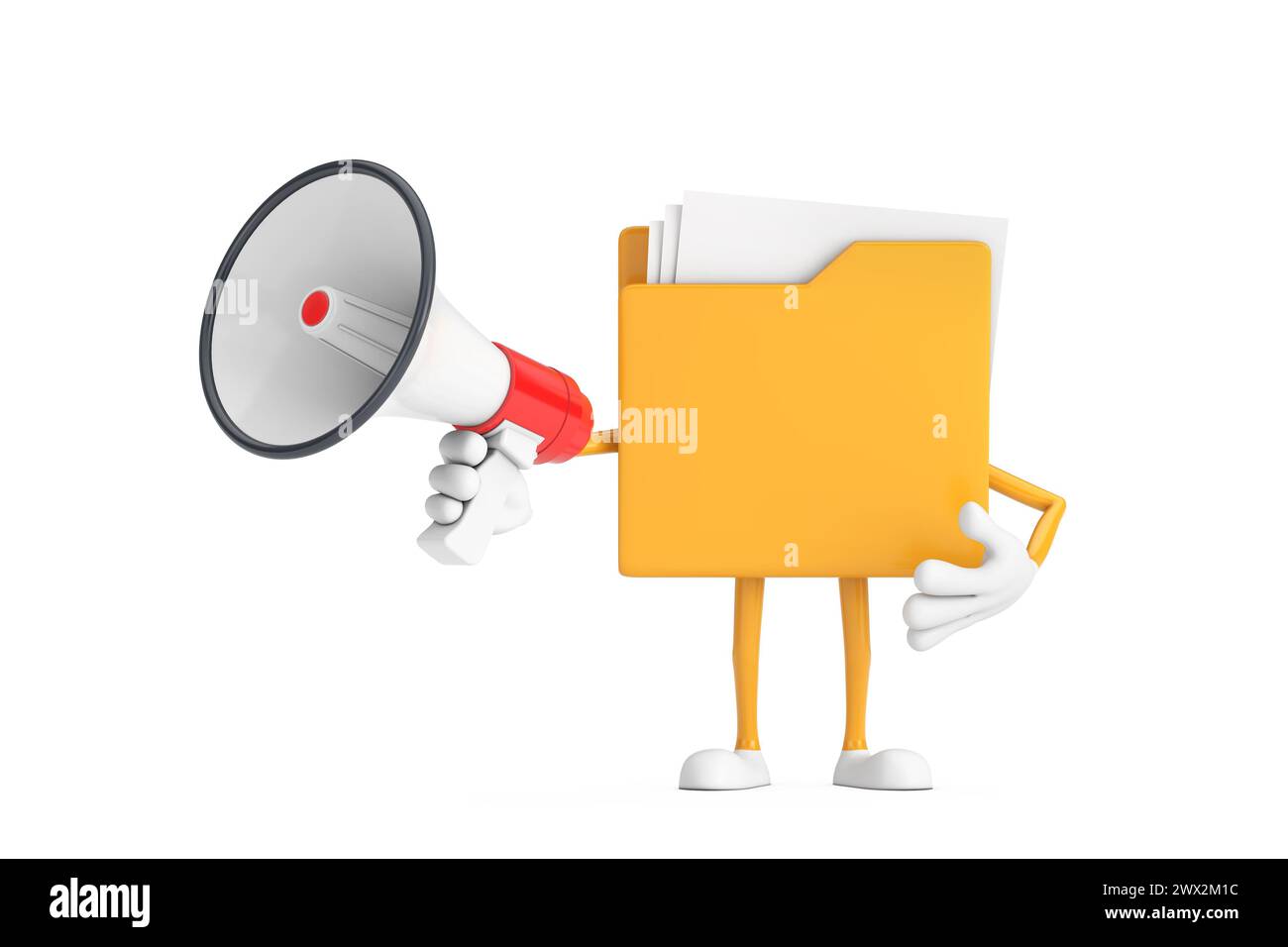 Yellow File Folder Icon Cartoon Person Character Mascot with Red Retro ...