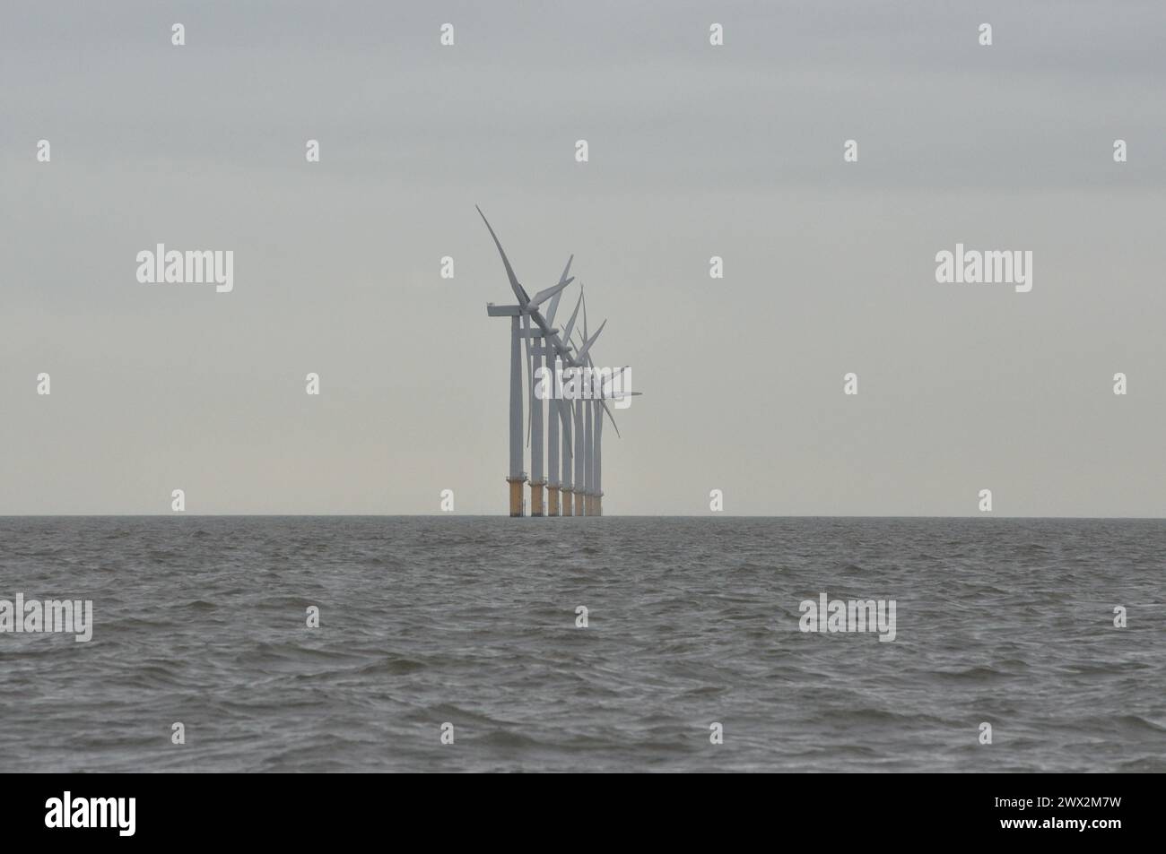 Gunfleet Sands wind farm off Clacton, Thames Estuary, England, UK Stock ...