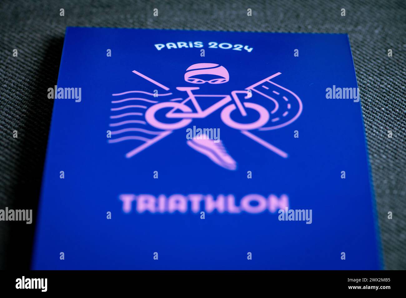 Triathlon pictogram for paris 2024 summer olympics. Official icon of ...