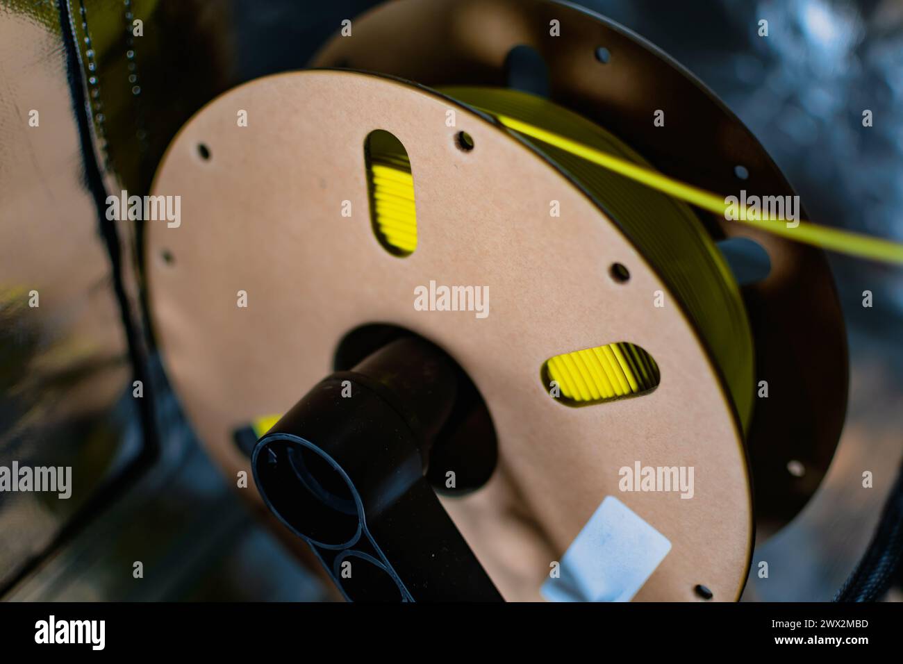 Spool of yellow pla filament for printing 3d printer Stock Photo - Alamy