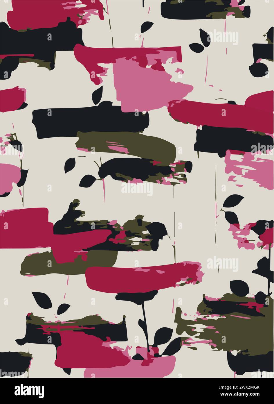 Abstract Brush Stokes Print.Contemporary Seamless Pattern Background ...