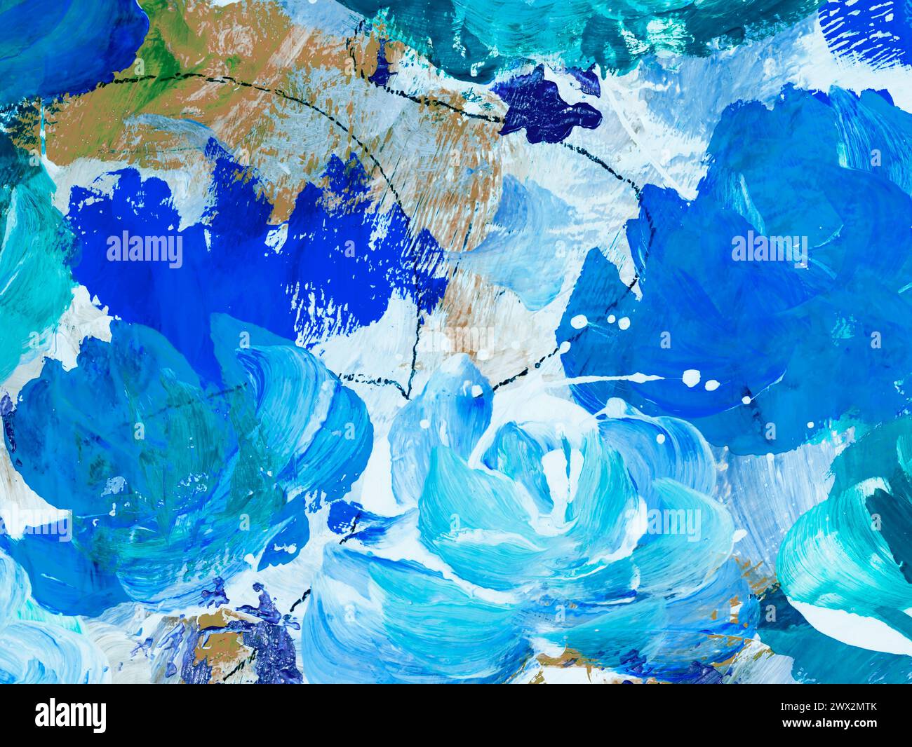 Blue ink paint texture abstract hi-res stock photography and images - Alamy