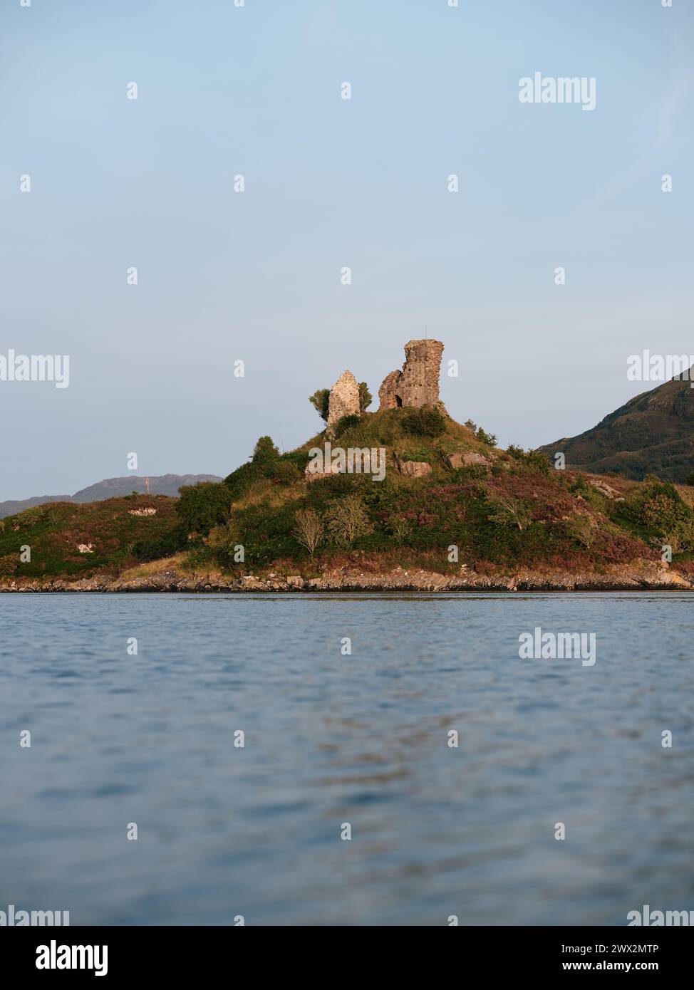 Caisteal Maol a ruined castle located near the harbour of the village ...