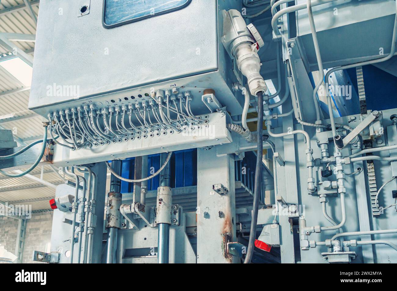 Control unit for large industrial equipment. The wires are connected to ...