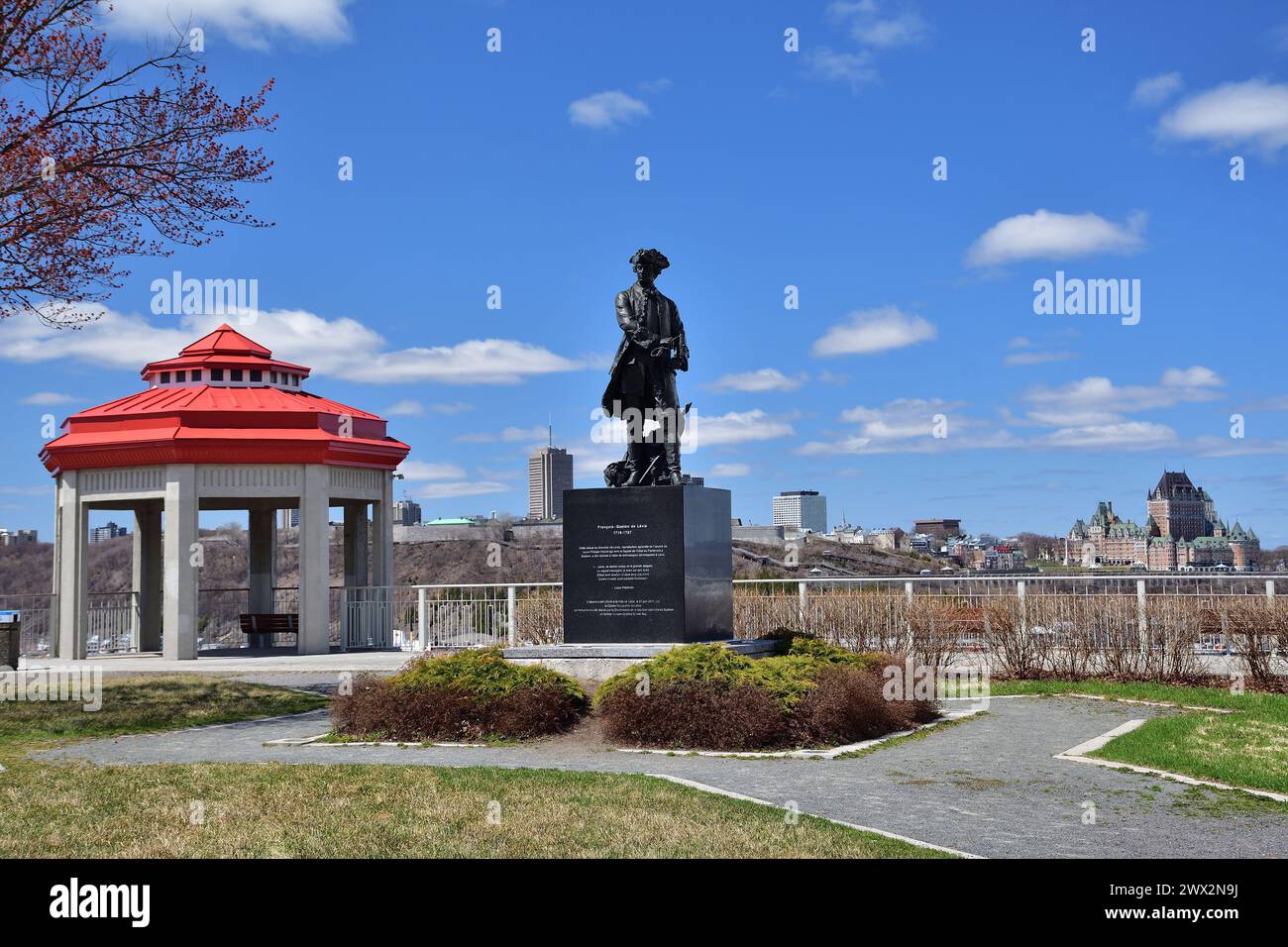 Levis Québec Park observation terrace overlooks the St. Lawrence River ...