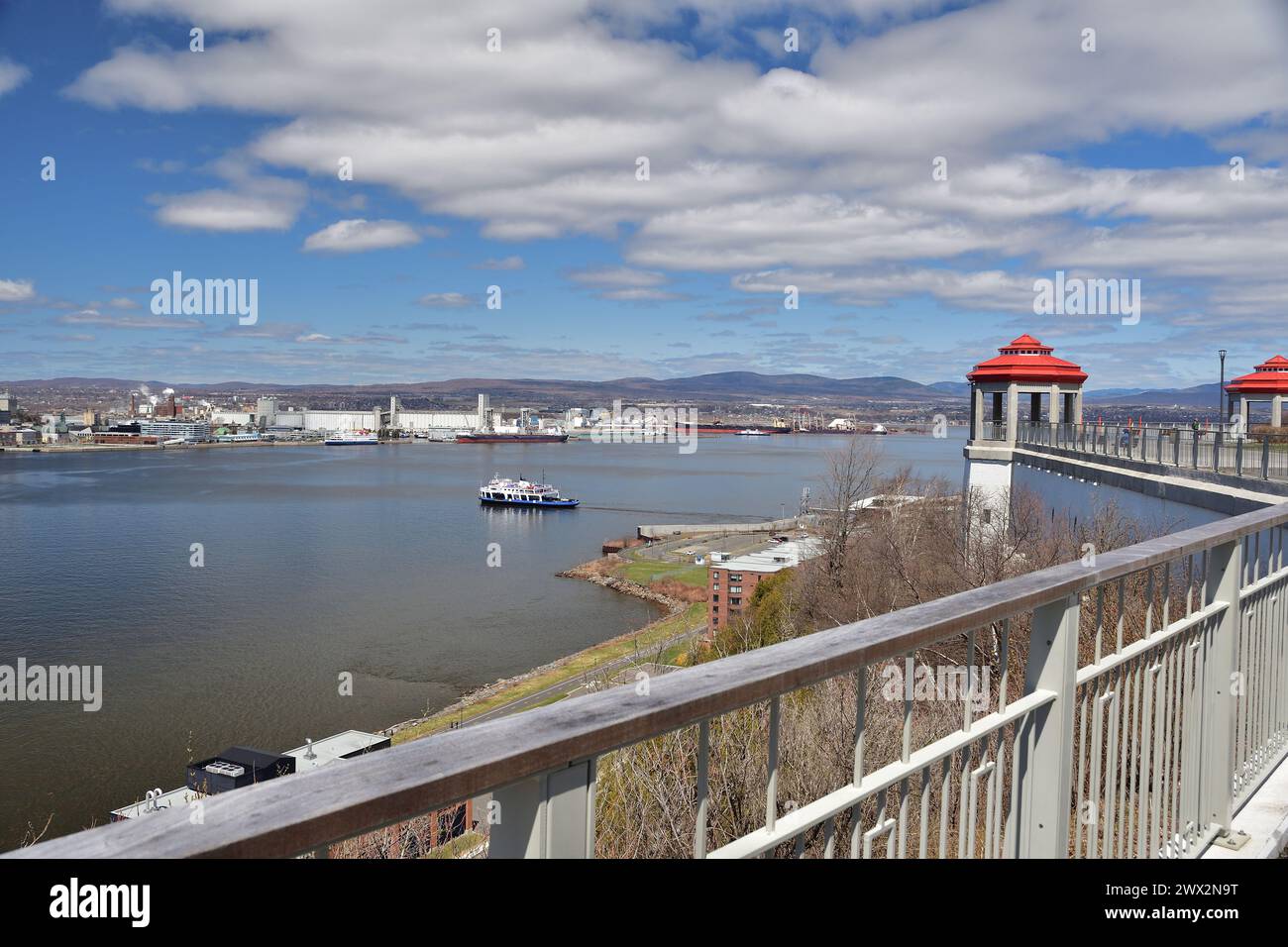 Levis Québec Park observation terrace overlooks the St. Lawrence River ...