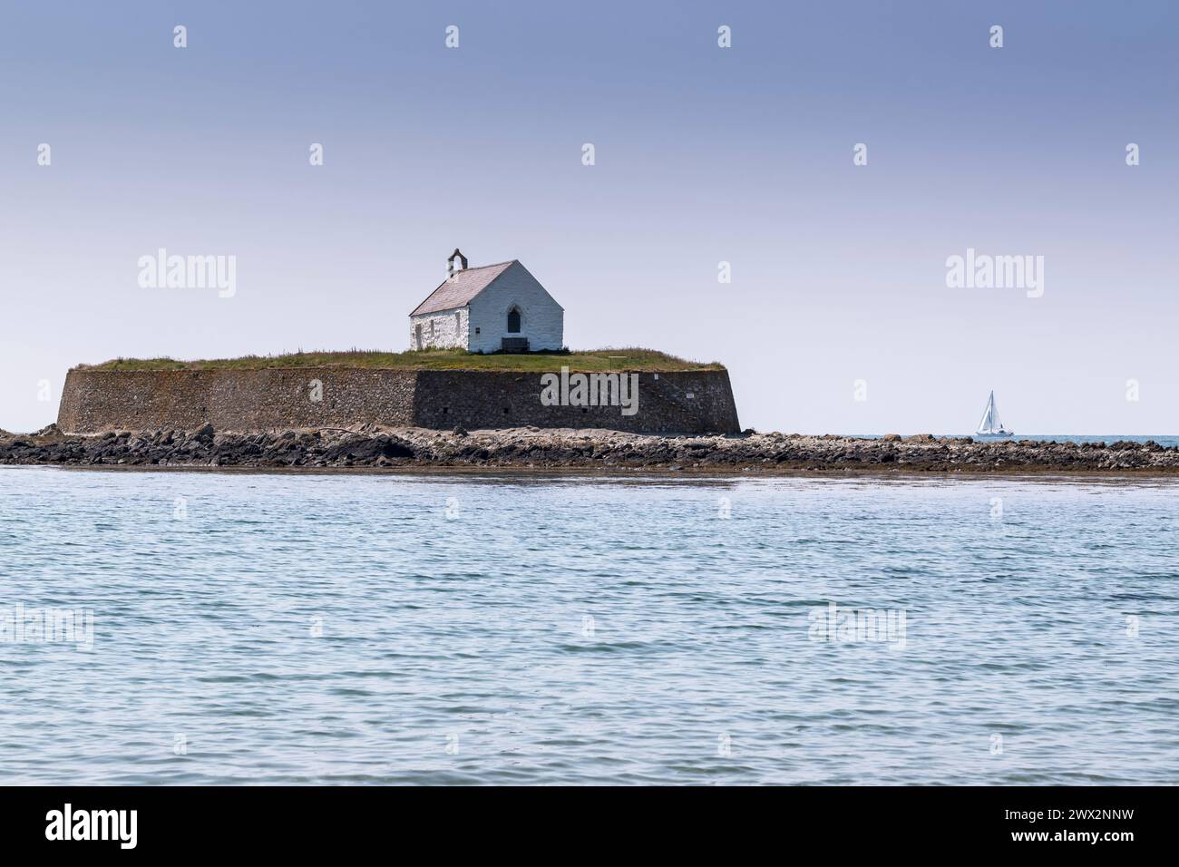 St Cwyfan's Church Llangwyfan Aberffraw on Ynys Mon Anglesey Gwynedd ...
