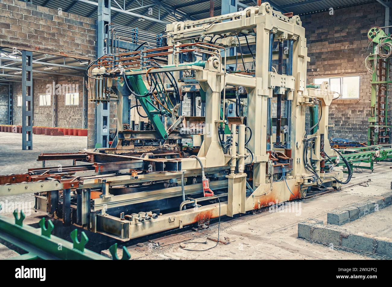 Large paving stones machine for making paving. Disassembled large ...