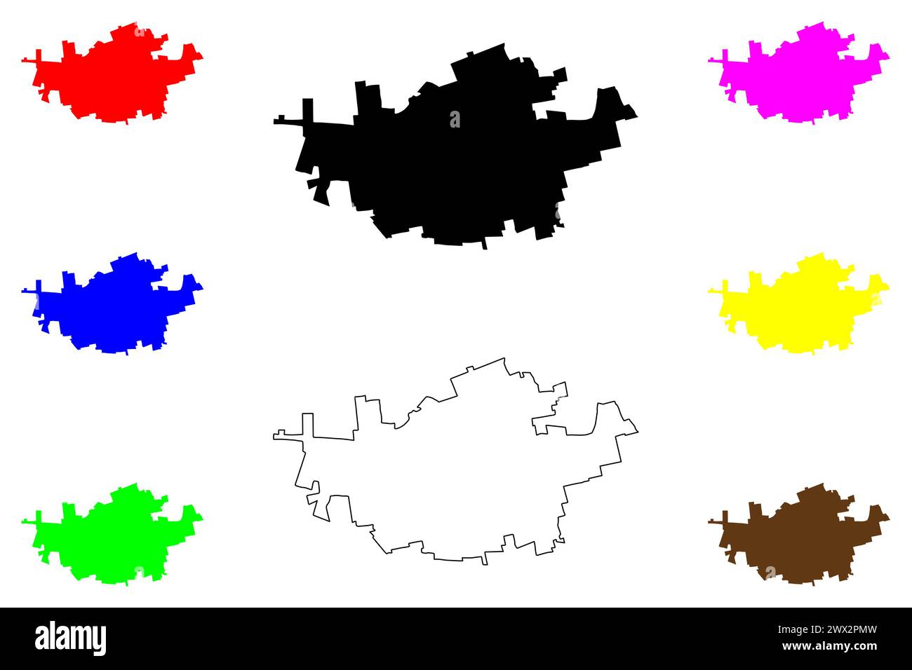 Maicao city (Republic of Colombia) map vector illustration, scribble ...