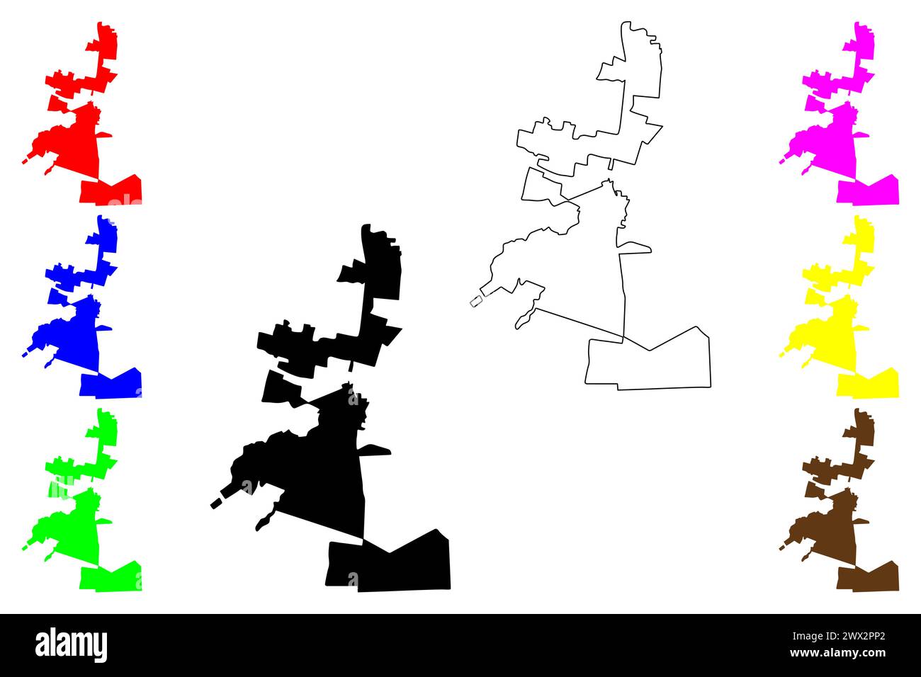 Malambo city (Republic of Colombia) map vector illustration, scribble ...
