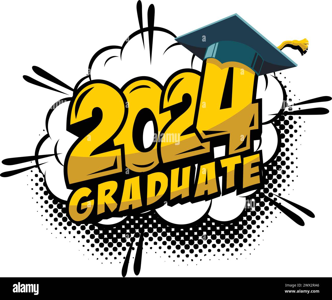 2024 class graduate header. Decorate congratulation for school ...