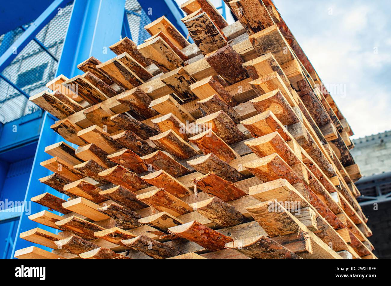 Dry wooden planks stacked hi-res stock photography and images - Alamy