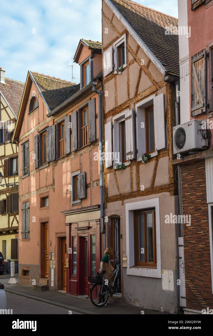 Altstadt von Selestat Schlettstadt mit Fachwerk Foto:Winfried Rothermel ...
